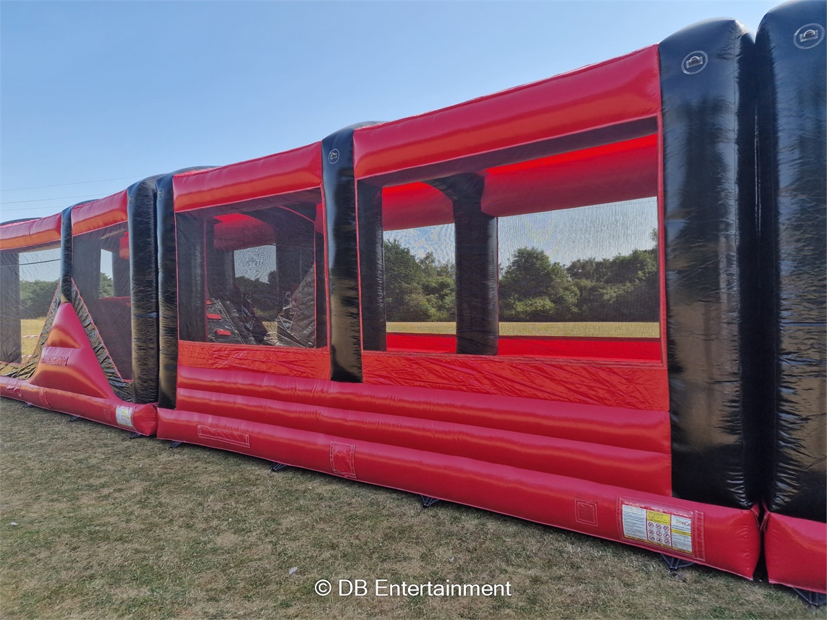 100ft Mega Assault Course Red and Black - Inflatable Funfair ...